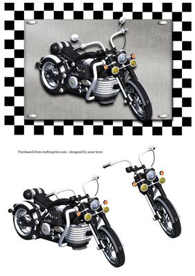 Black Motorbike + Decoupage - CUP350719_1763 | Craftsuprint