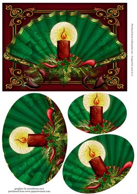Christmas Candle & Fan Oval Pyramid - CUP368789_1763 | Craftsuprint