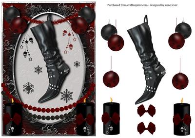 Gothic Christmas Boot Stocking - CUP370305_1763 | Craftsuprint