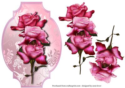 Beautiful Pink Roses Shaped Topper - CUP378025_1763 | Craftsuprint