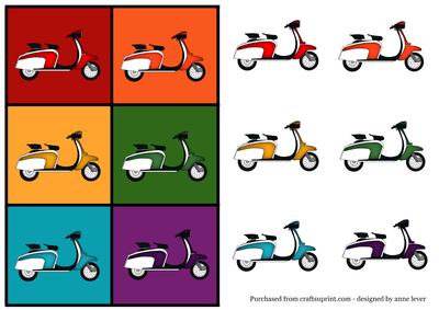 Pop Art Scooters + Decoupage - CUP380648_1763 | Craftsuprint