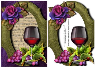 Red Wine Glass & Beautiful Rose + Extra Frame - CUP383322_1763 ...