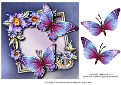 Beautiful Butterflies & Fancy Flowers Frame - CUP385093_1763 | Craftsuprint