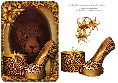 Jaguar Print Shoe & Gift Box + Decoupage - CUP396406_1763 | Craftsuprint