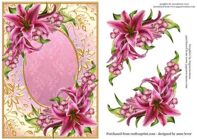 Gorgeous Pink Lilies & Gilded Frame - CUP399140_1763 | Craftsuprint