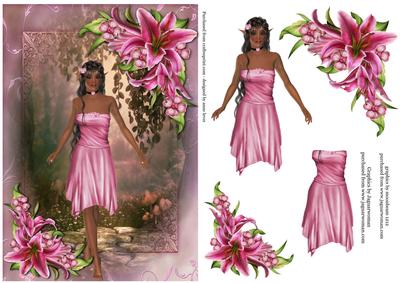 Tropical Elven Beauty & Stargazer Lilies - CUP403111_1763 | Craftsuprint