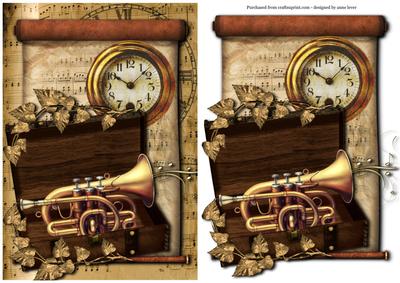 Vintage Trumpet & Sheet Music + Extra Plaque - CUP405619_1763 ...