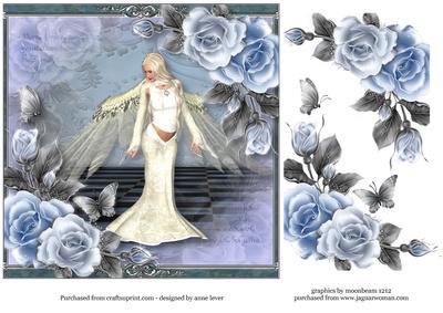 Beautiful Angel & Blue Roses - CUP416117_1763 | Craftsuprint