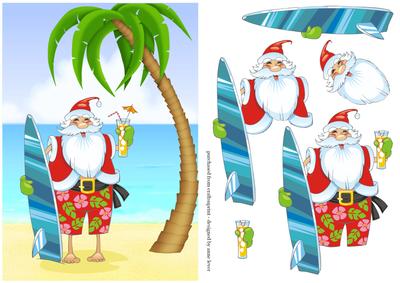 Surf's Up Santa - CUP480235_1763 | Craftsuprint