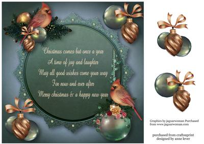 Christmas Cardinal Verse Topper - CUP486282_1763 | Craftsuprint