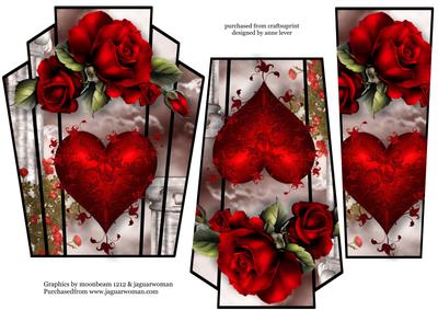 Art Deco Hearts & Flowers - Red Roses - CUP492447_1763 | Craftsuprint