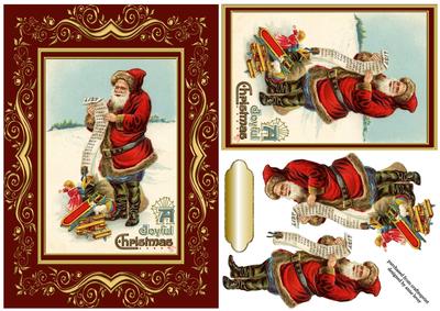 Beautifully Framed Vintage Santa with List - CUP562146_1763 | Craftsuprint