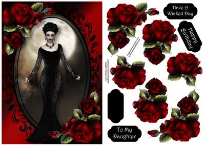 Gothic Beauty with Blood Red Roses - CUP579129_1763 | Craftsuprint