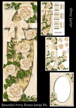 Beautiful Ivory Roses Large Dl - CUP588567_1763 | Craftsuprint