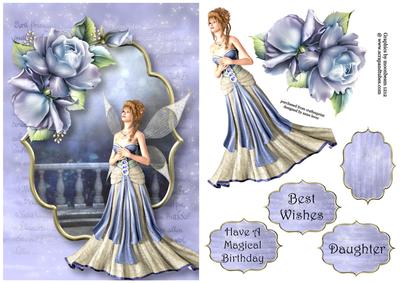The Fairy Queen with Beautiful Blue Roses - CUP594338_1763 | Craftsuprint
