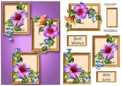 Purple Hibiscus Frame Trio - CUP616626_1763 | Craftsuprint