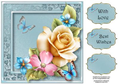 Yellow Summer Rose 8x8 Quick Topper - CUP632981_1763 | Craftsuprint