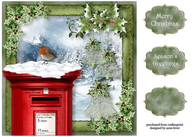 The Winter Robin Post Box 8x8 Quick Topper - CUP645432_1763 | Craftsuprint