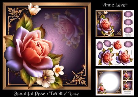 Beautiful Peach 'twinkle' Rose - CUP653287_1763 | Craftsuprint