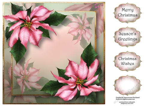 Pink Poinsettias For Christmas 8x8 - CUP733096_1763 | Craftsuprint