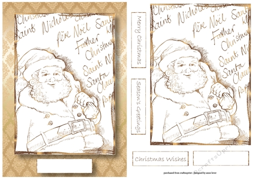 Golden Father Christmas - CUP738283_1763 | Craftsuprint