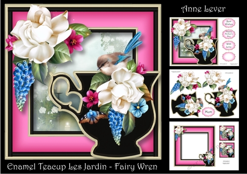 Enamel Teacup Les Jardin - Fairy Wren - CUP767876_1763 | Craftsuprint