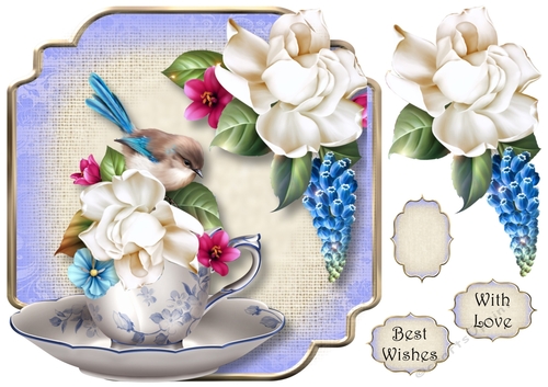 Teacup & Saucer Les Jardin - Fairy Wren - CUP768505_1763 | Craftsuprint
