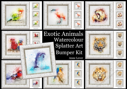 Watercolour Splatter Art - Exotic Animals - Exclusive Bumper Kit ...