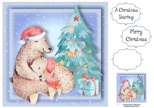 A Christmas Bear Hug 8x8 - CUP837873_1763 | Craftsuprint