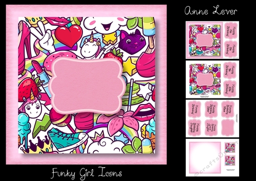 Funky Girl Icons - CUP842122_1763 | Craftsuprint