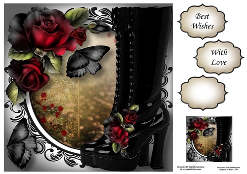 Black Boots & Blended Roses 8x8 - CUP859512_1763 | Craftsuprint