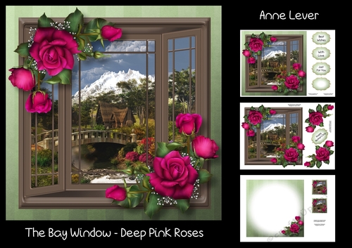 The Bay Window - Deep Pink Roses - CUP862999_1763 | Craftsuprint