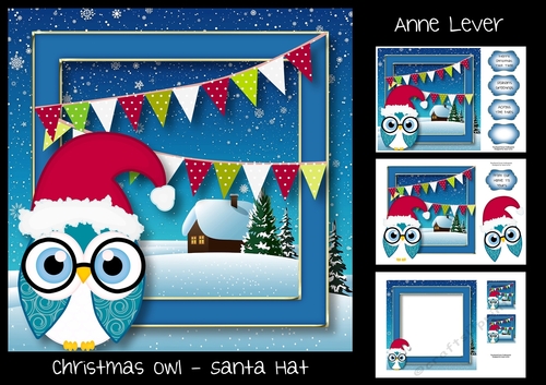Christmas Owl - Santa Hat - CUP892880_1763 | Craftsuprint