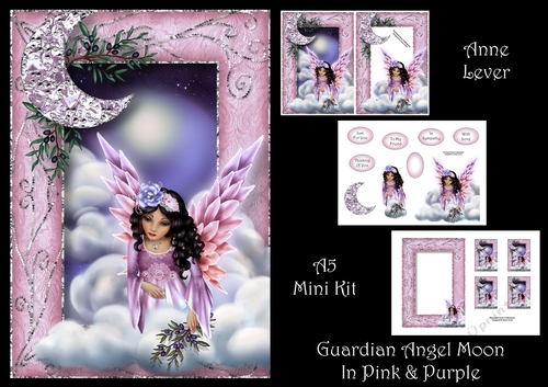 Guardian Angel Moon In Pink & Purple - CUP912334_1763 | Craftsuprint