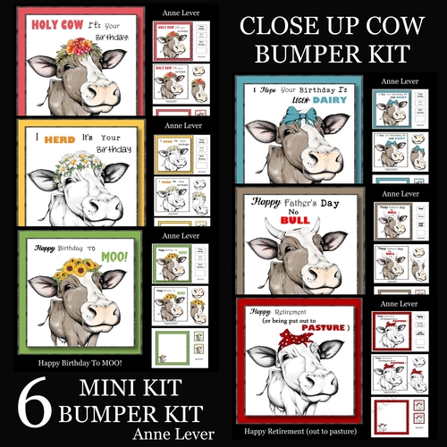 Funny Close Up Cow Bumper Kit (6 Minikits) - CUP972343_1763 | Craftsuprint