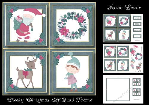 Cheeky Christmas Elf Quad Frame - CUP994240_1763 | Craftsuprint