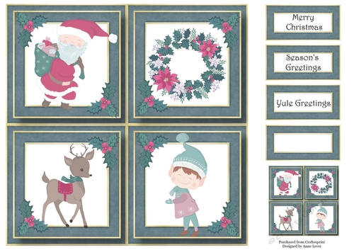 Cheeky Christmas Elf Quad Frame 8x8 - CUP994244_1763 | Craftsuprint