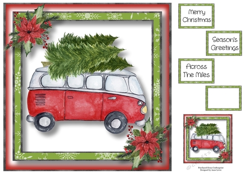 The VW Van At Christmas 8x8 - CUP999629_1763 | Craftsuprint