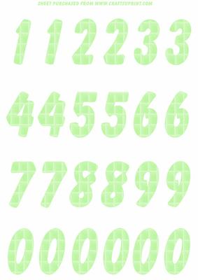 Number Sheet 0-9 (green) - CUP104998_822 | Craftsuprint