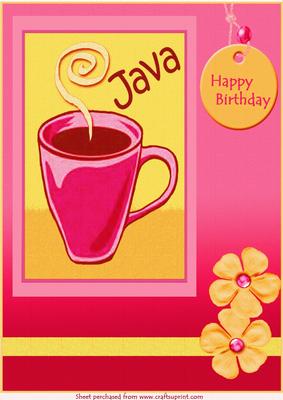 Java A4 Birthday Card Front 1 - CUP134082_822 | Craftsuprint