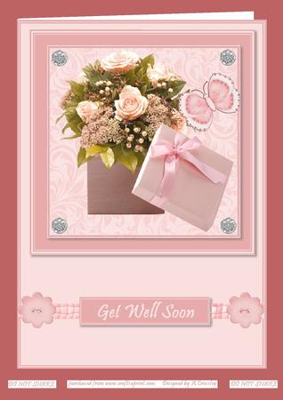 Get Well Soon Roses A4 Card Kit - CUP223259_822 | Craftsuprint