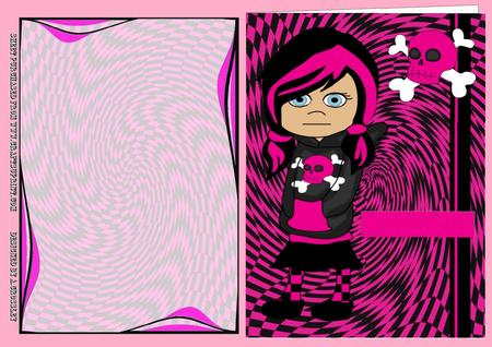 A4 Emo Girl Card Kit - CUP225120_822 | Craftsuprint
