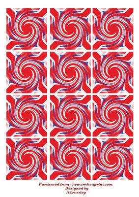 Red Swirl Tea Bag Tiles - CUP278742_822 | Craftsuprint