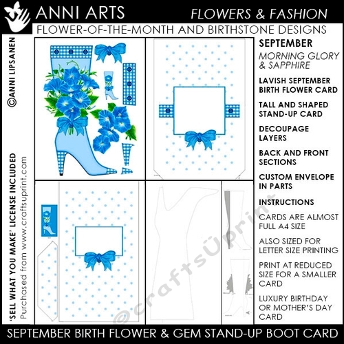 Birth Flower September - Shaped Boot Card and Envelope - CUP1249937 ...