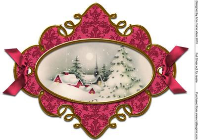 Snow Tree Village A4 Picture Topper - CUP118669_10 | Craftsuprint