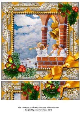 Angels Pulling Bells Holly 8inch Picture Sheet - CUP119451_10 ...