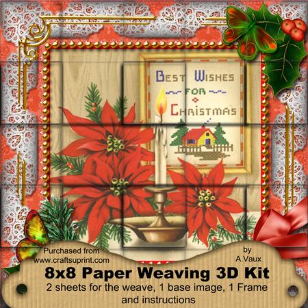 Poinsettia Holly 3D Paper Weaving Kit - CUP137236_10 | Craftsuprint