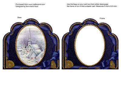 Blue Church Ornate Scalloped Card Front and Frame - CUP152864_10 ...