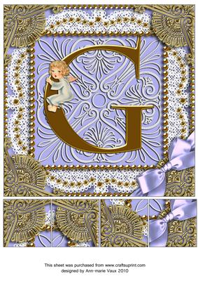 Angel g Monogram 8inch Picture Sheet - CUP154515_10 | Craftsuprint