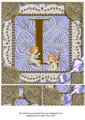 Angel L Monogram 8inch Picture Sheet - CUP154525_10 | Craftsuprint